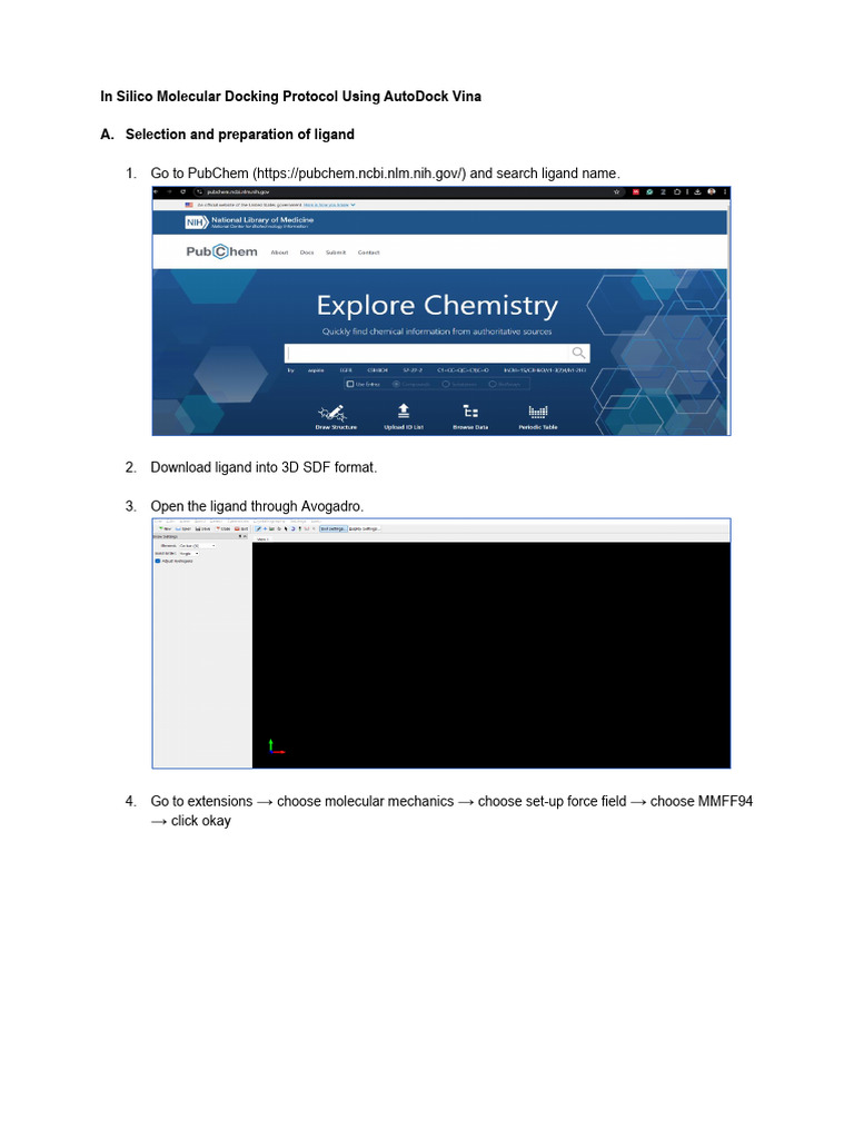 Steps in Molecular Docking Using AutoDock Tools | PDF | Docking ...