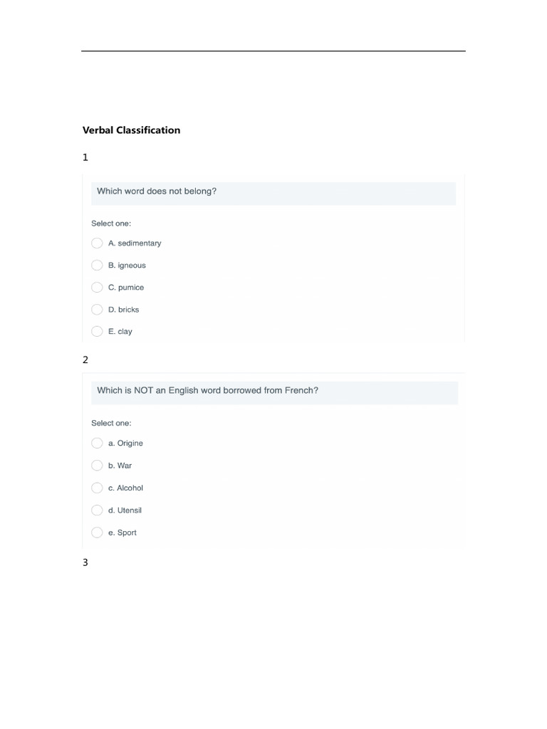 CAT4 For F-02-Verbal Classification | PDF