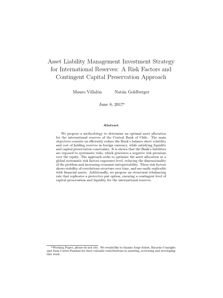 Asset Liability Management Investment Strategy For International ...