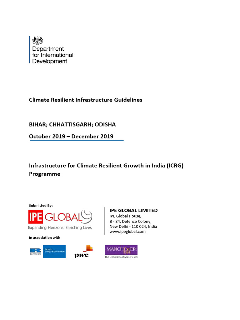 Climate Resilient Infrastructure Guidelines: Ipe Global Limited | PDF ...
