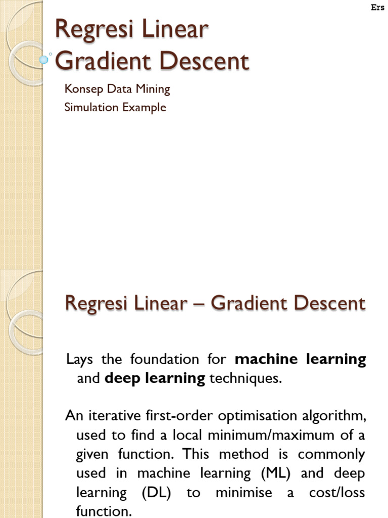 05 - Prediction - Algoritma Regresi Linear - Gradient Descent | PDF ...
