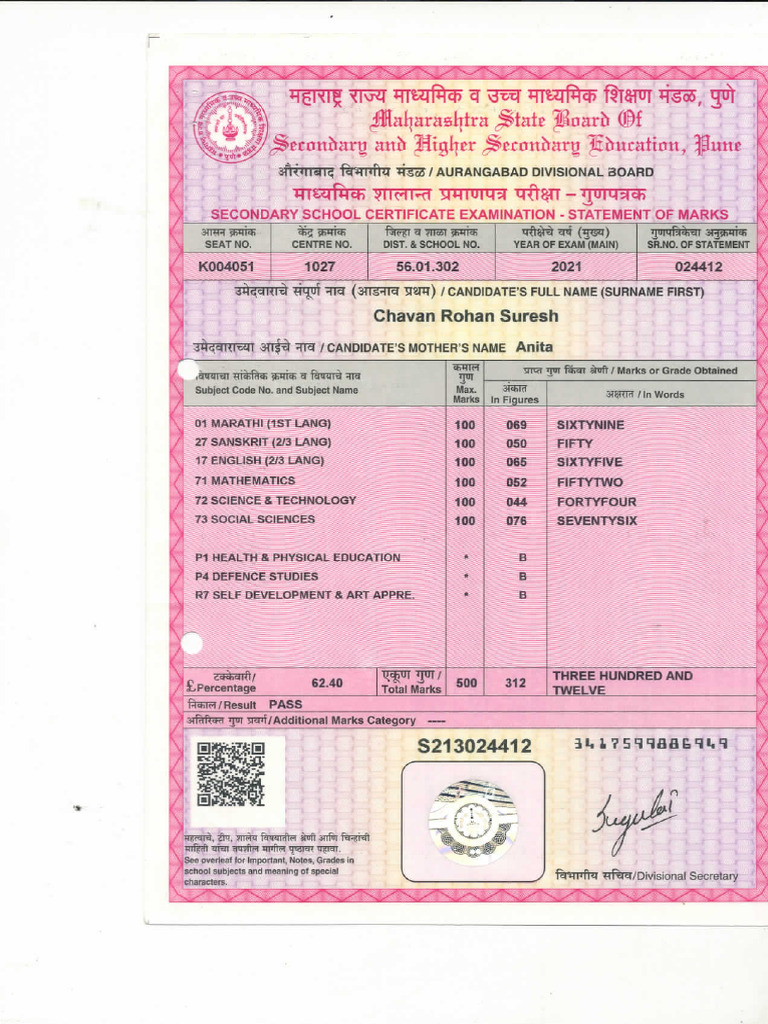 SSC Marksheet767 | PDF