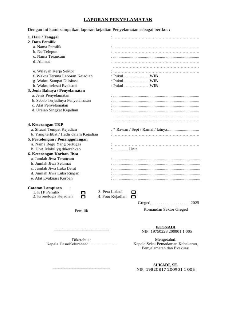 Format Bap Penyelamatan 2025 | PDF