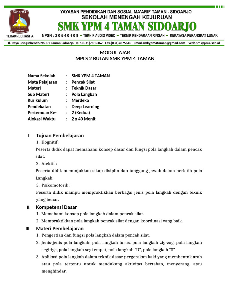 2-Modul Ajar (Pola Langkah) MPLS 2 BULAN | PDF