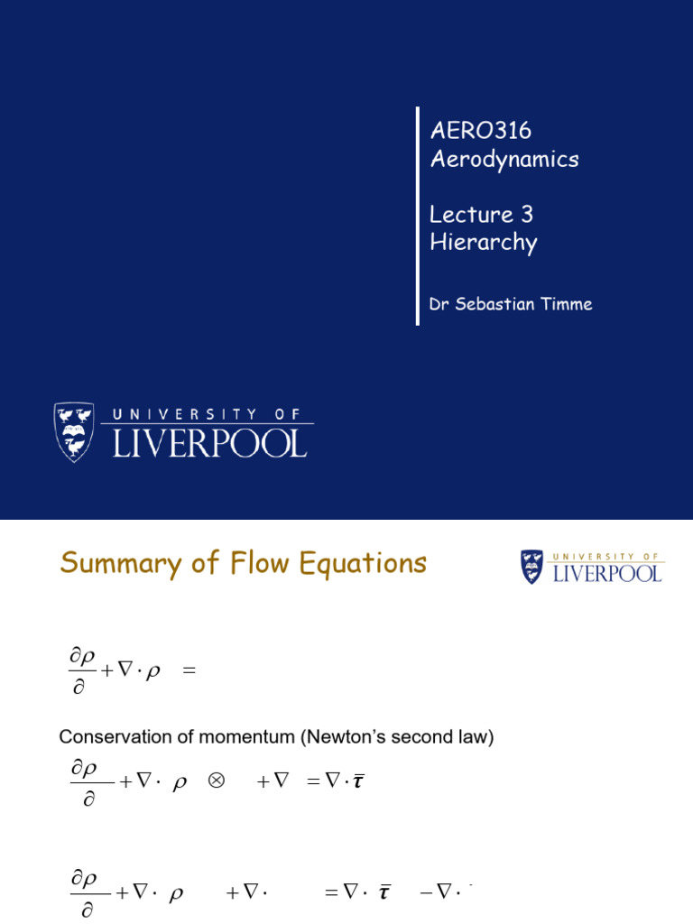 Aerodynamic Flow Equations Overview | PDF | Fluid Dynamics | Aerodynamics