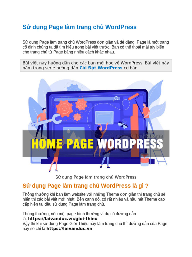 BT 03.7 - S D NG Page Làm Trang CH WordPress | PDF