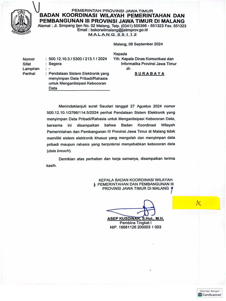 Pendataan Sistem Elektronik Yang Menyimpan Data Pribadi Rahasia Untuk ...