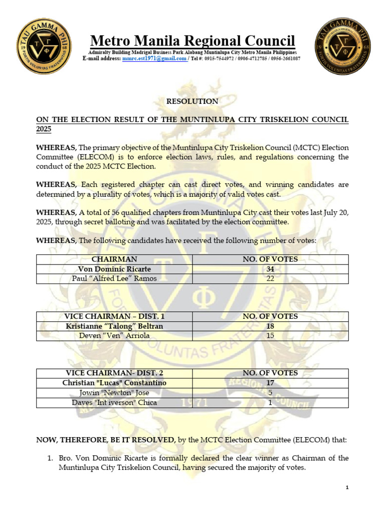 Election Result Resolution | PDF | Political Corruption | Group ...