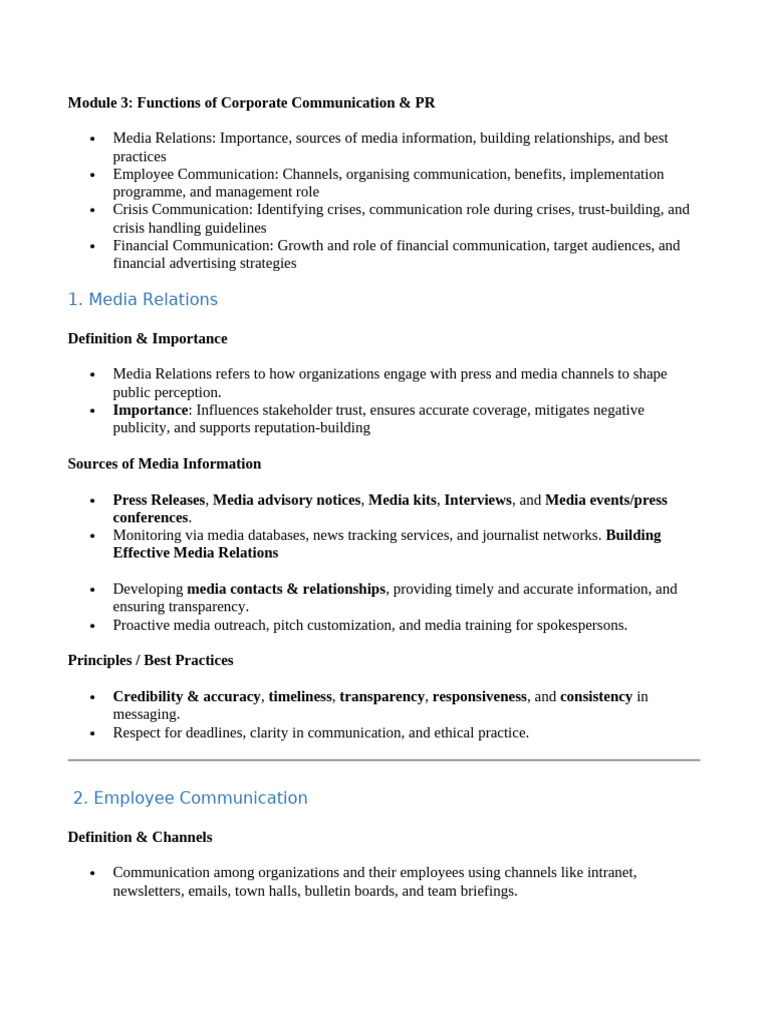 Module 3-Functions of CC - PR | PDF | Public Relations | Reputation