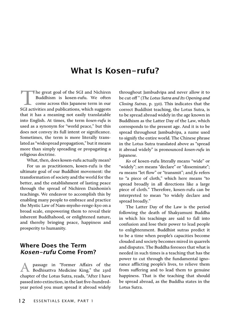 2 What Is Kosen Rufu | PDF | Nichiren | Lotus Sutra