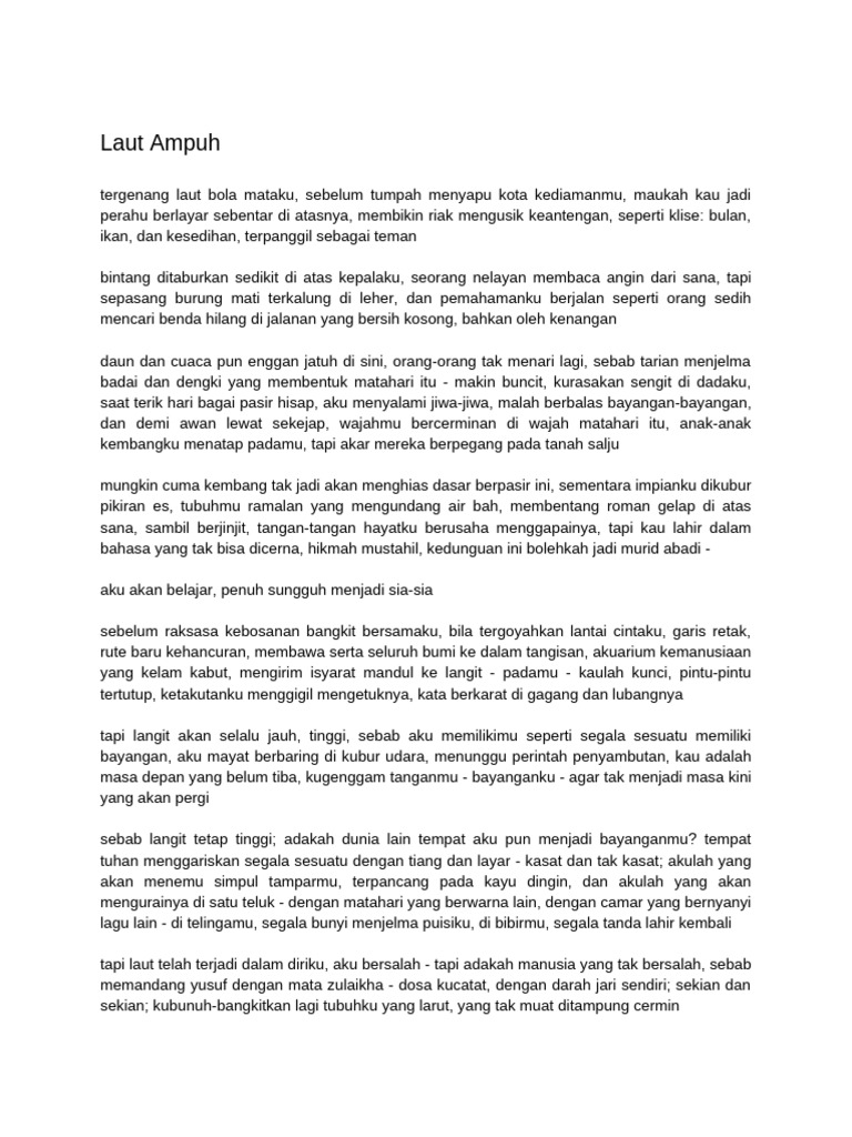 Puisi Laut Ampuh oleh Nanda Alifya Rahmah | PDF