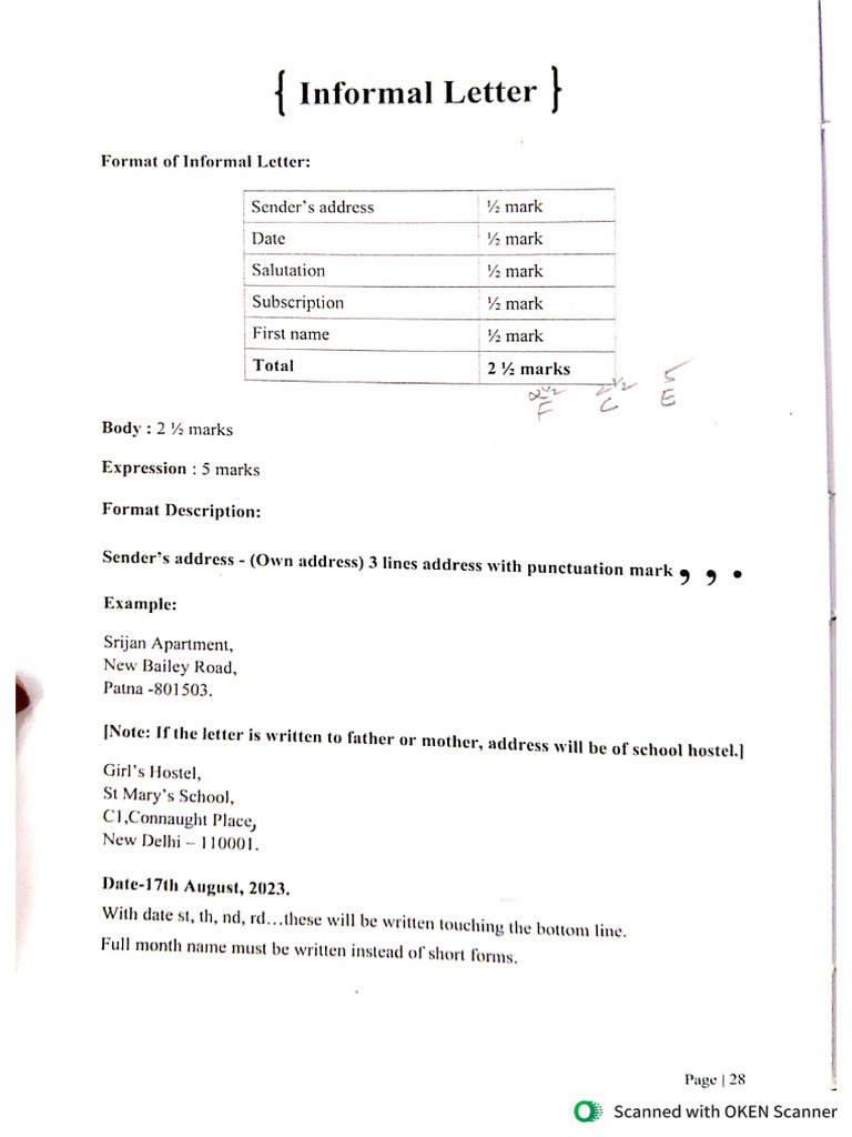 Inform Letter Notes and Samples | PDF