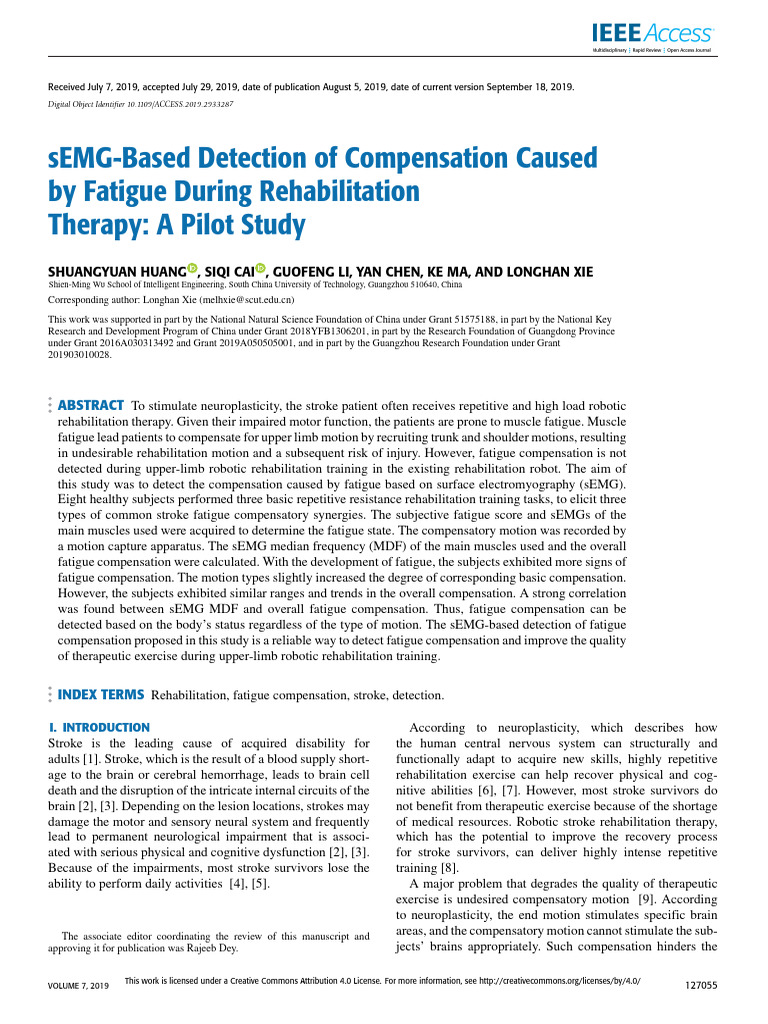 Huang - SEMG Based Detection of Compensation Caused by Fatigue During ...
