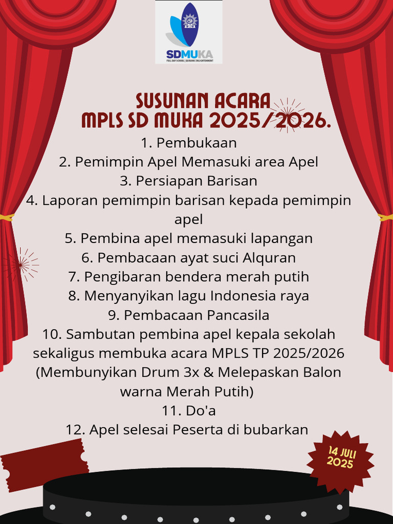 Merah Putih Ilustrasi Acara Malam Pentas Seni Sekolah Program ...