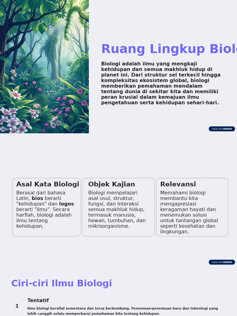 Asal Usul dan Ruang Lingkup Biologi | PDF