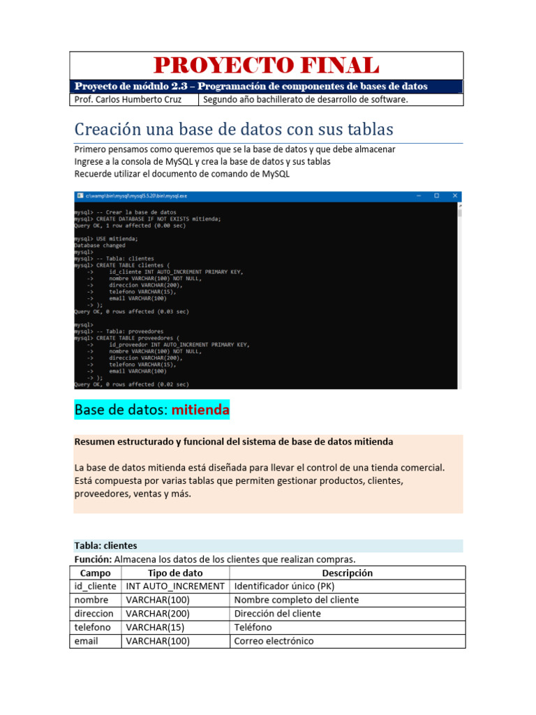 Proyecto Final 101055 | PDF | Mi sql | Bases de datos