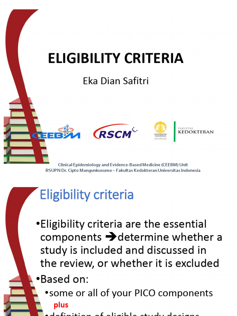Eligibility Criteria - EDS | PDF | Evidence Based Medicine | Epidemiology