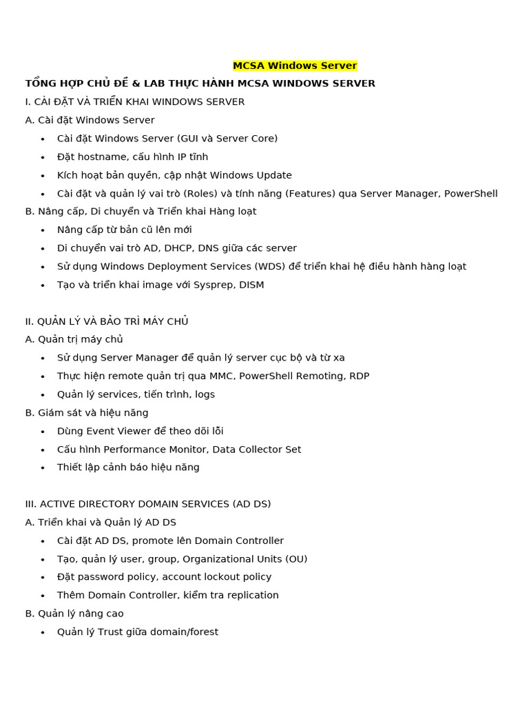 MCSA Windows Server LAB | PDF