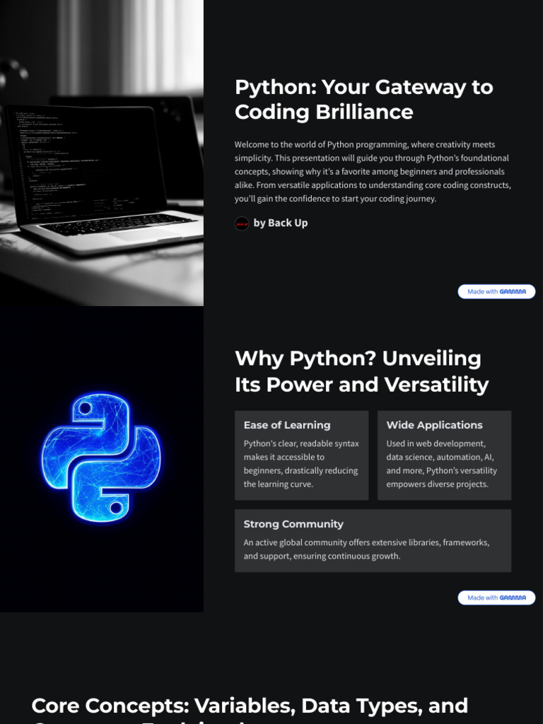 Python Your Gateway To Coding Brilliance | PDF | Python (Programming Language) | Control Flow