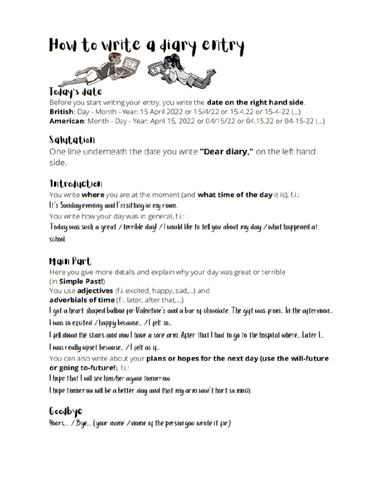 How To Write A Diary Entry | PDF
