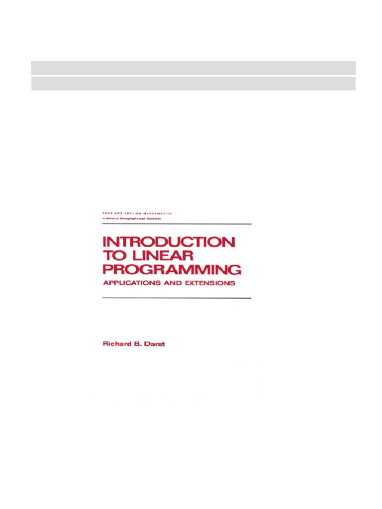 Introduction To Linear Programming Applications and Extensions First Edition Darst PDF Download ...