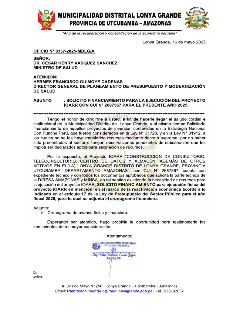 Oficio Lonya Grande | PDF