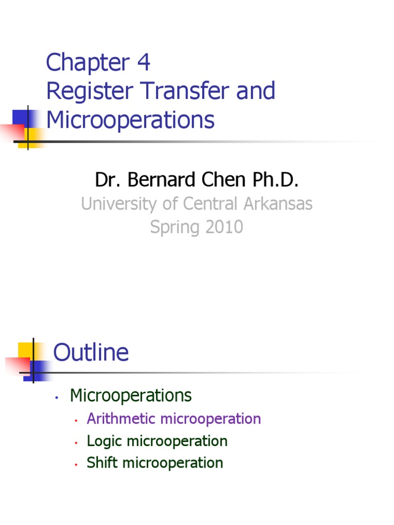 Register Transfer and Microoperations | PDF | Arithmetic | Computer ...