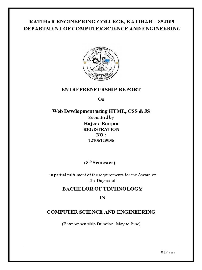 Web Development Report: HTML, CSS, JS | PDF | Html Element | Html