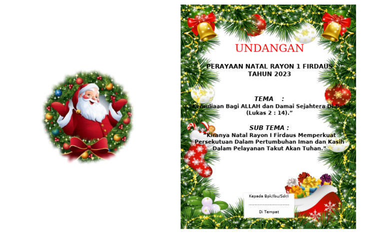 Cover Undangan Natal Wyk 1 Firdaus | PDF