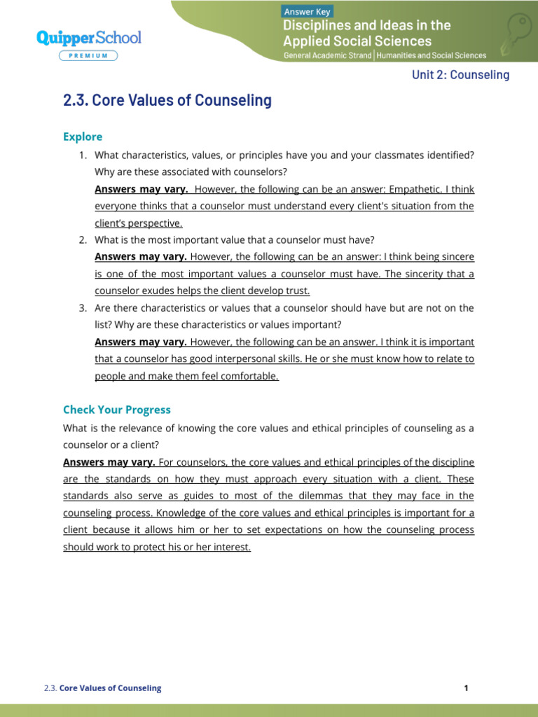 Core Values in Counseling Explained | PDF | Chess Theory | Chess Openings