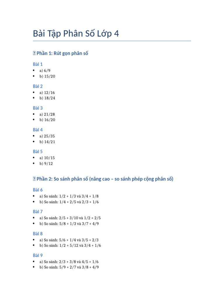 Bai Tap Phan So Lop 4 Pdf