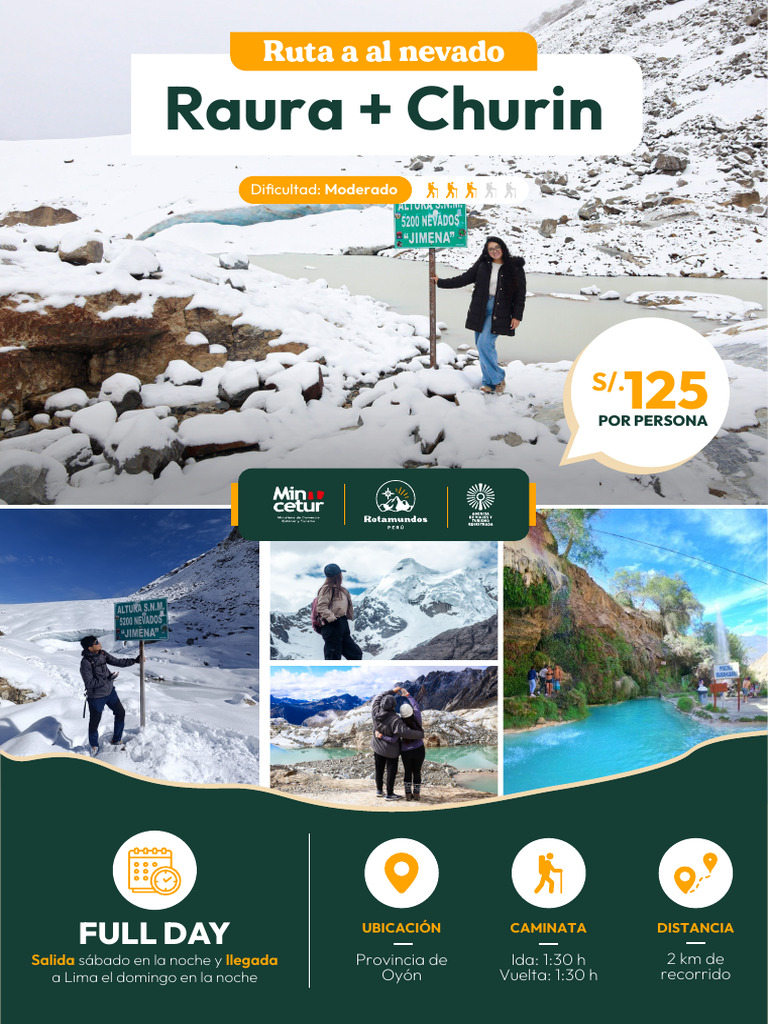 Ruta al Nevado Raura y Baños de Churín | PDF