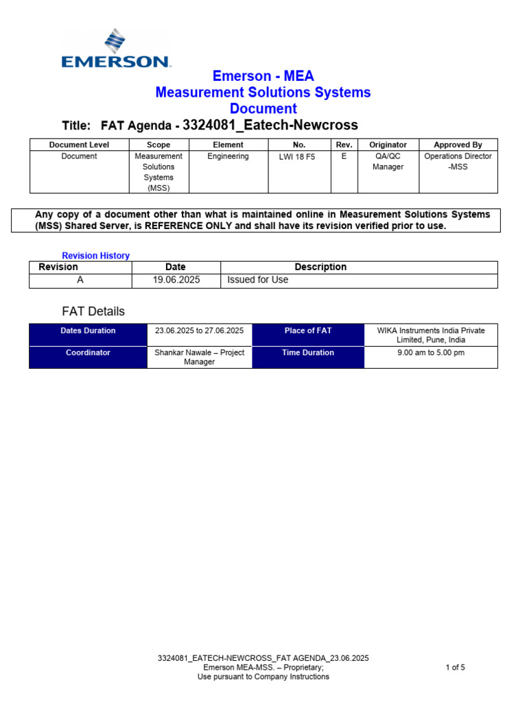 Eatech-Newcross FAT Agenda 23.06.2025 | PDF