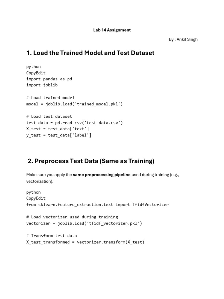 Lab 14 Assignment by Ankit | PDF | Accuracy And Precision | Statistics