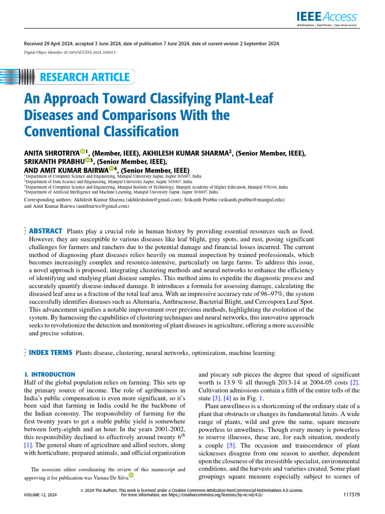 An Approach Toward Classifying Plant-Leaf Diseases and Comparisons With The Conventional ...
