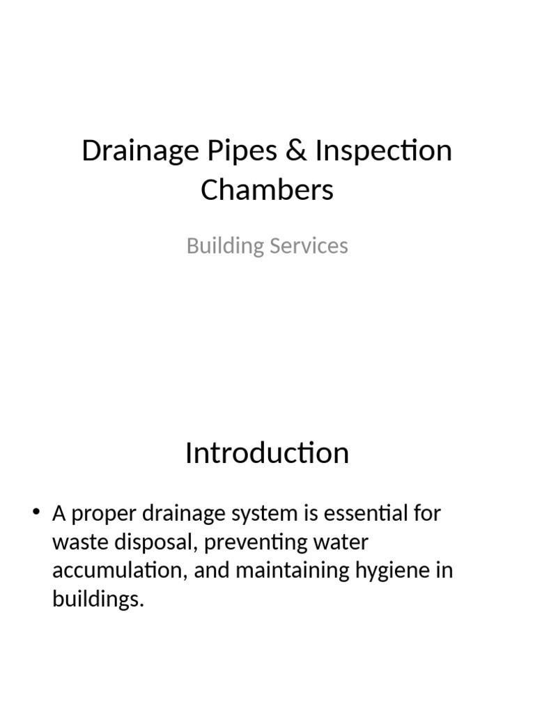 Drainage Pipes Inspection Chambers | PDF