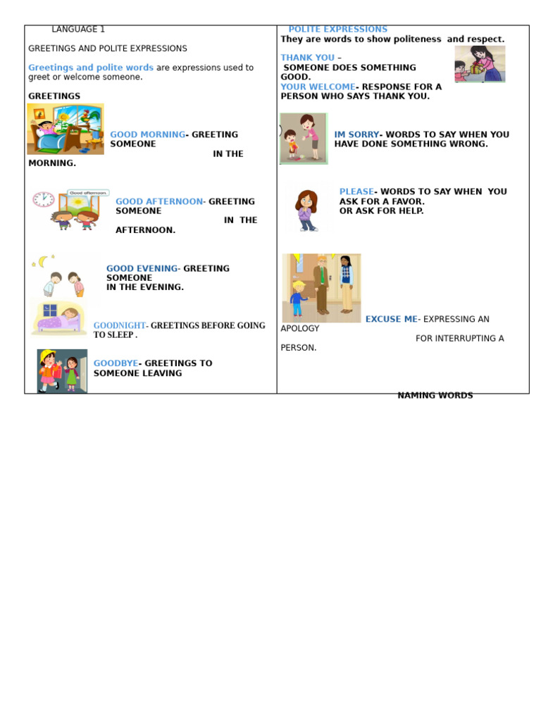 Language and Reading Handouts | PDF