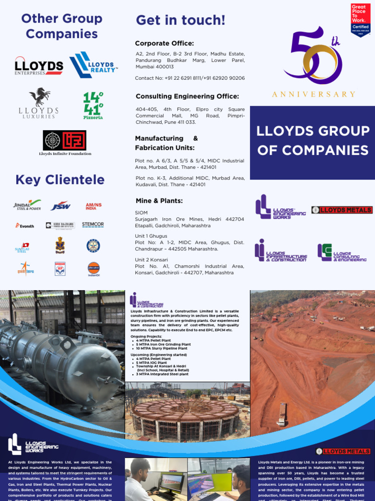 Trifold Brochure Lloyds Group | PDF | Iron Ore | Secondary Sector Of ...