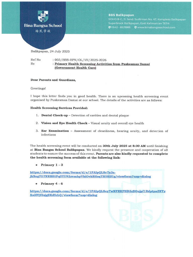 003-PSJC Primary Health Screening Activities From Puskesmas Damai ...