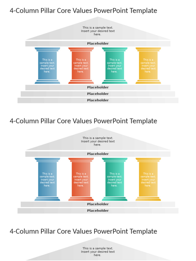 01 4 Column Pillar Core Values Powerpoint Template 16x9 1 | PDF