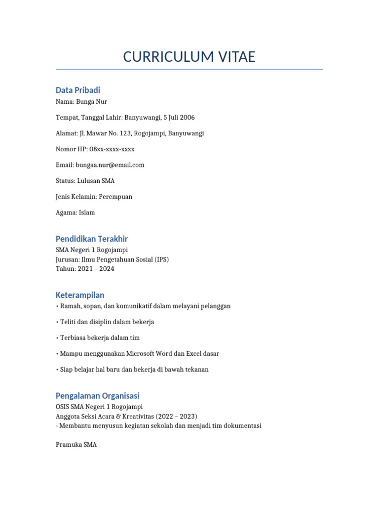 CV Bunga Nur Supermarket | PDF