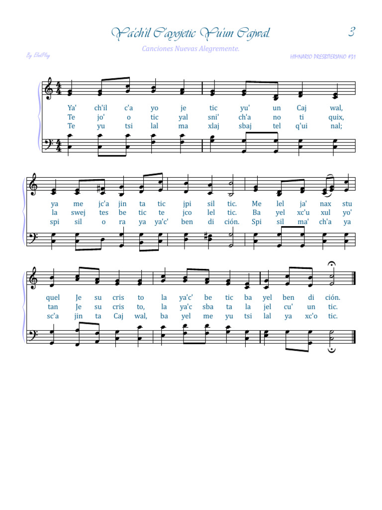 Himnario Tseltal #3 | PDF