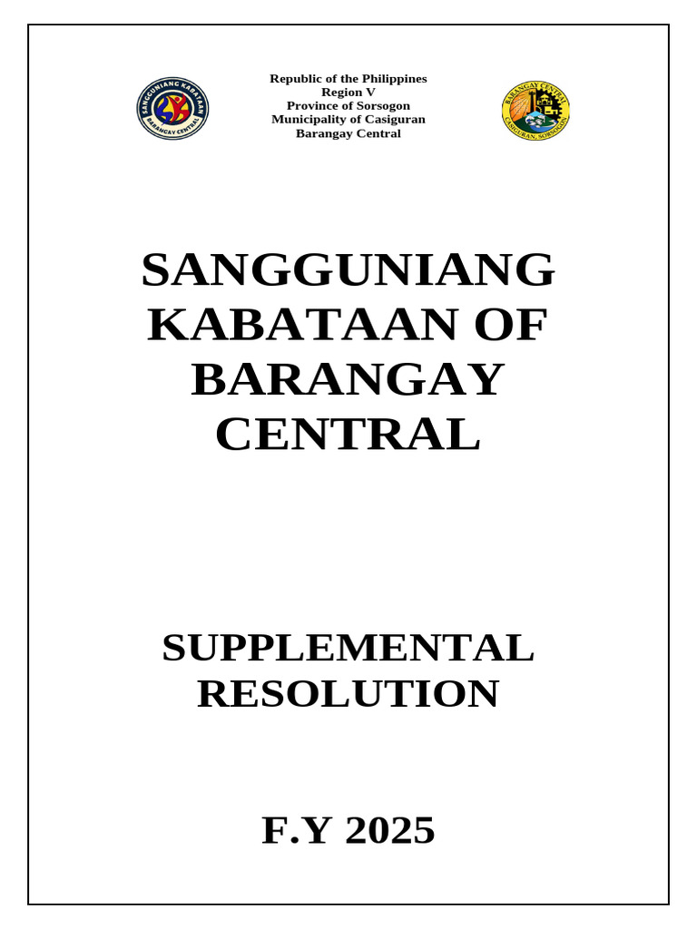 Resolution No. 1 Series of 2025 (Supplemental) | PDF | Expense