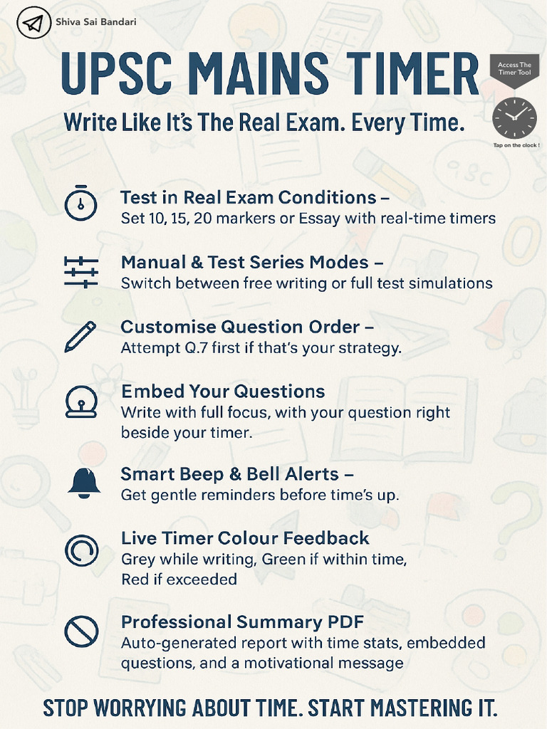 UPSC Mains Clock Tool | PDF