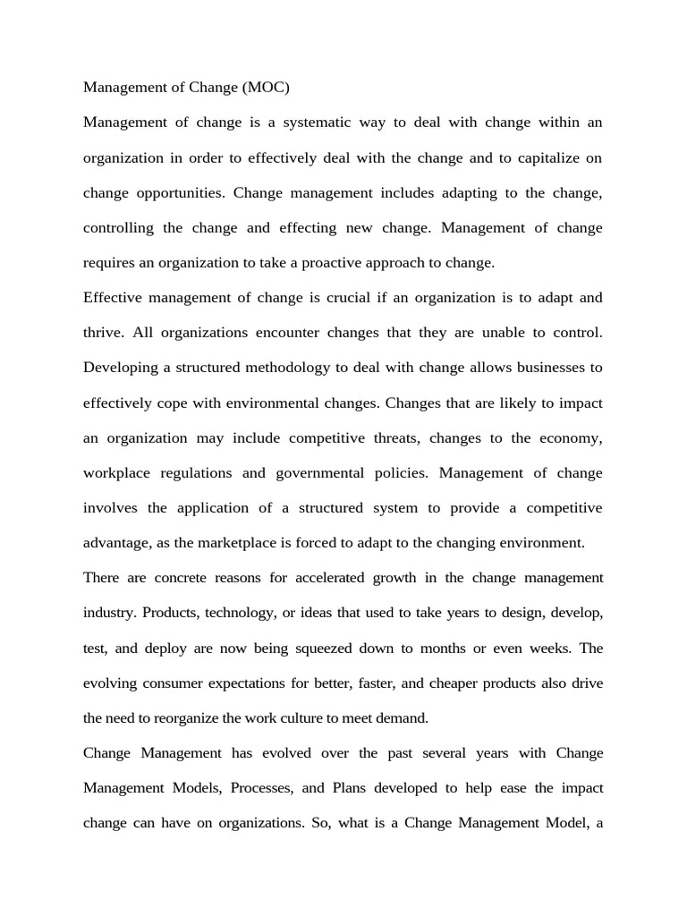 Chapter 7 Management of Change | PDF | Risk | Communication