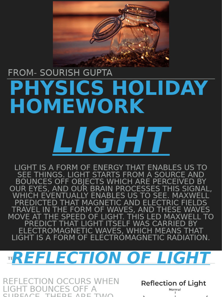 Physics Winter Holiday Homework Stage 8 | PDF