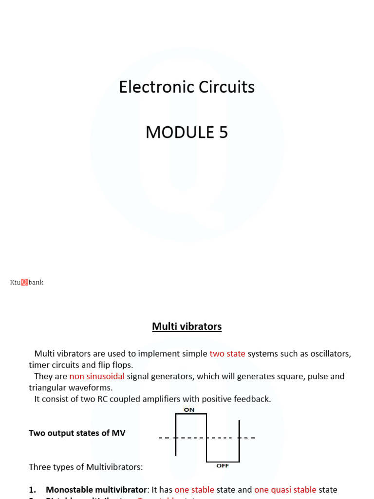 Multi Vibrators | PDF | Electromagnetism | Electronic Circuits
