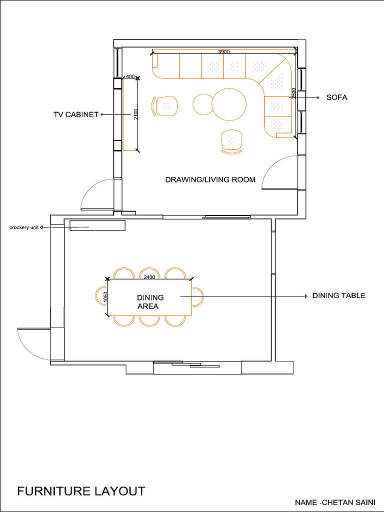 Living Room Furniture Layout Plan | PDF