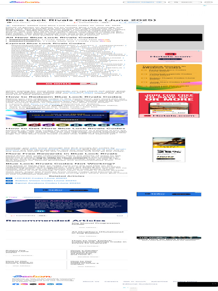 Blue Lock Rivals Codes (June 2025) Beebom 2 | PDF