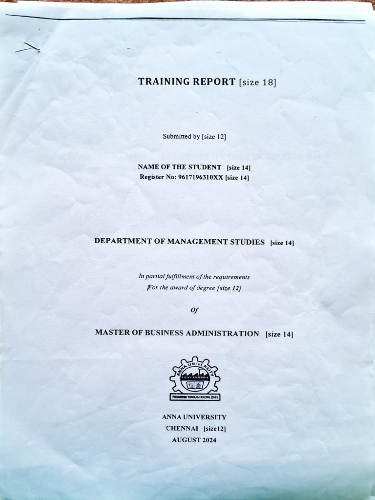 3rd Sem Training Report Format | PDF | Thesis | Titles